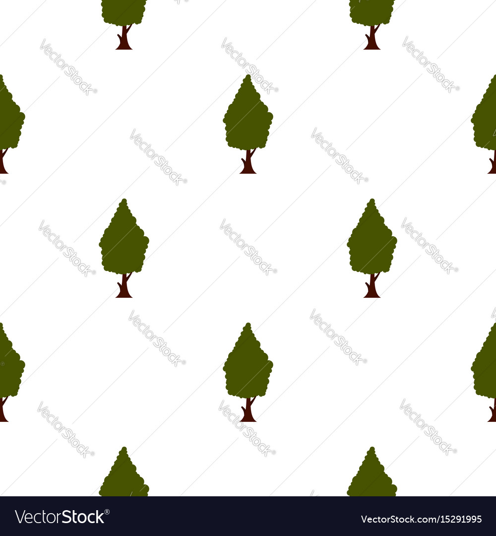Green tree pattern flat Royalty Free Vector Image