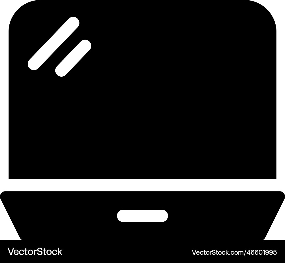 Laptop solid icon style eps Royalty Free Vector Image