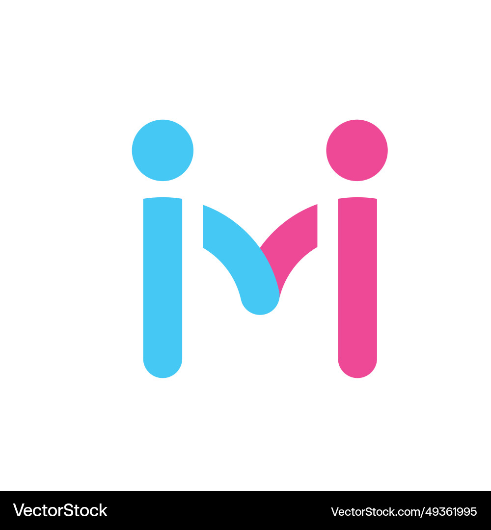 M letter people handshaking icon concept design Vector Image