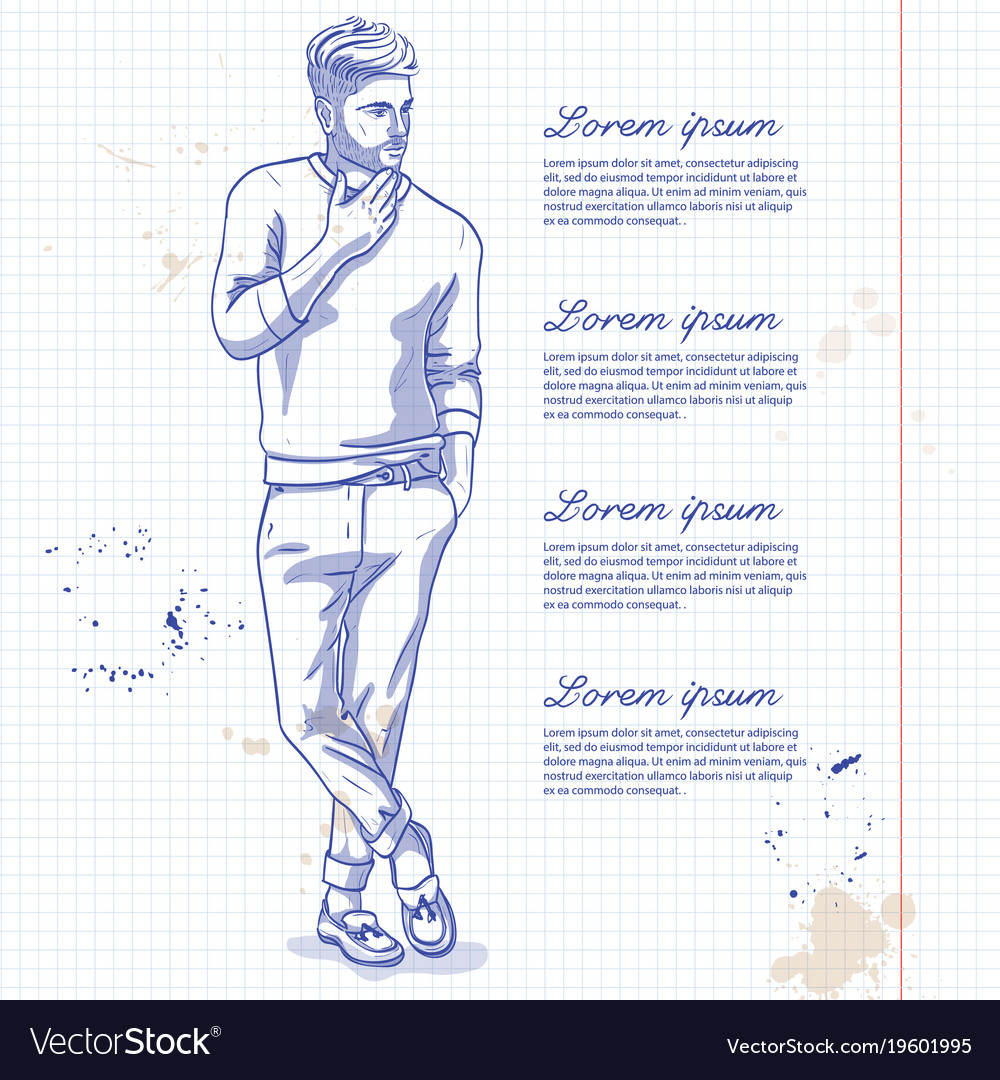 Man model Royalty Free Vector Image - VectorStock
