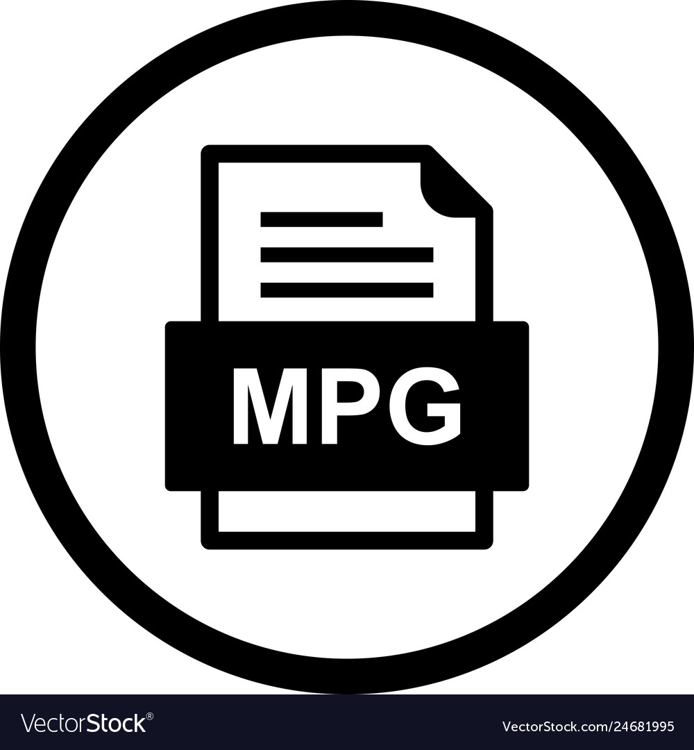 Mpg file document icon Royalty Free Vector Image