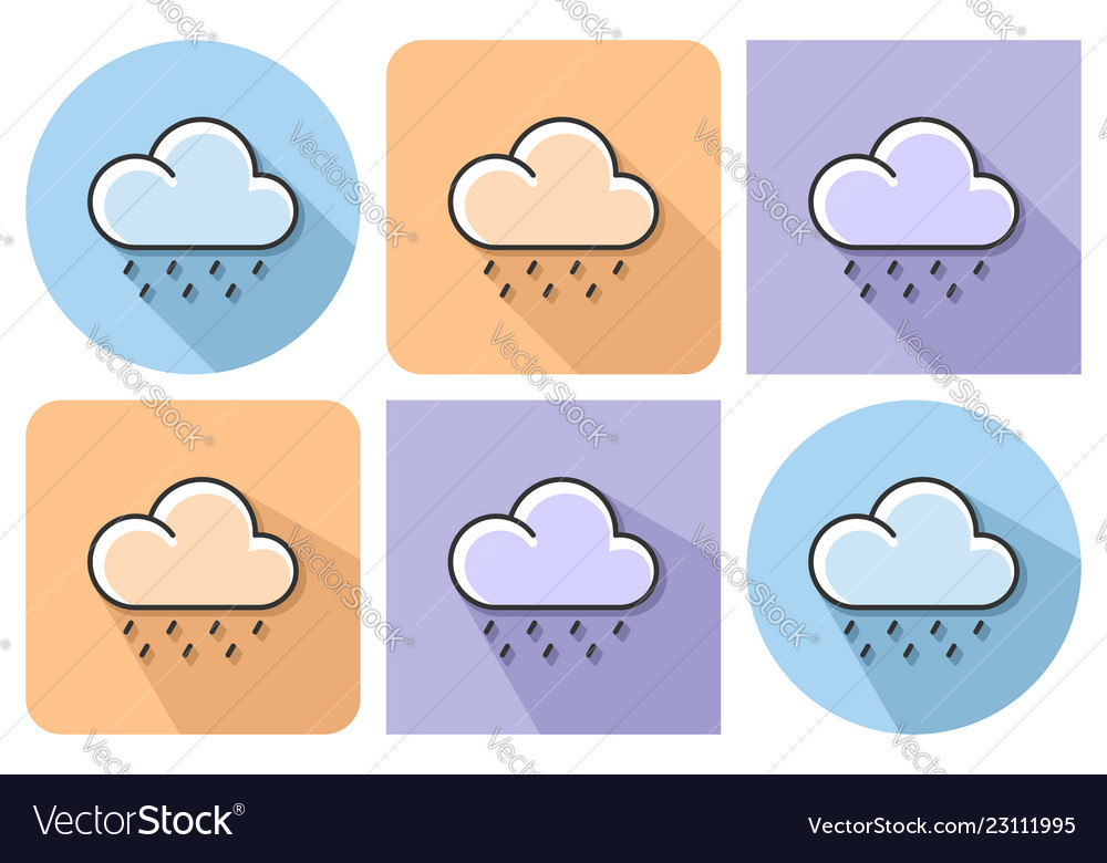 Outlined icon of heavy rainfall with parallel Vector Image