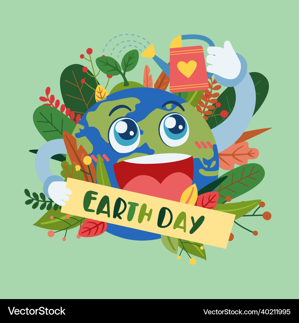 Smile earth day and world environment Royalty Free Vector