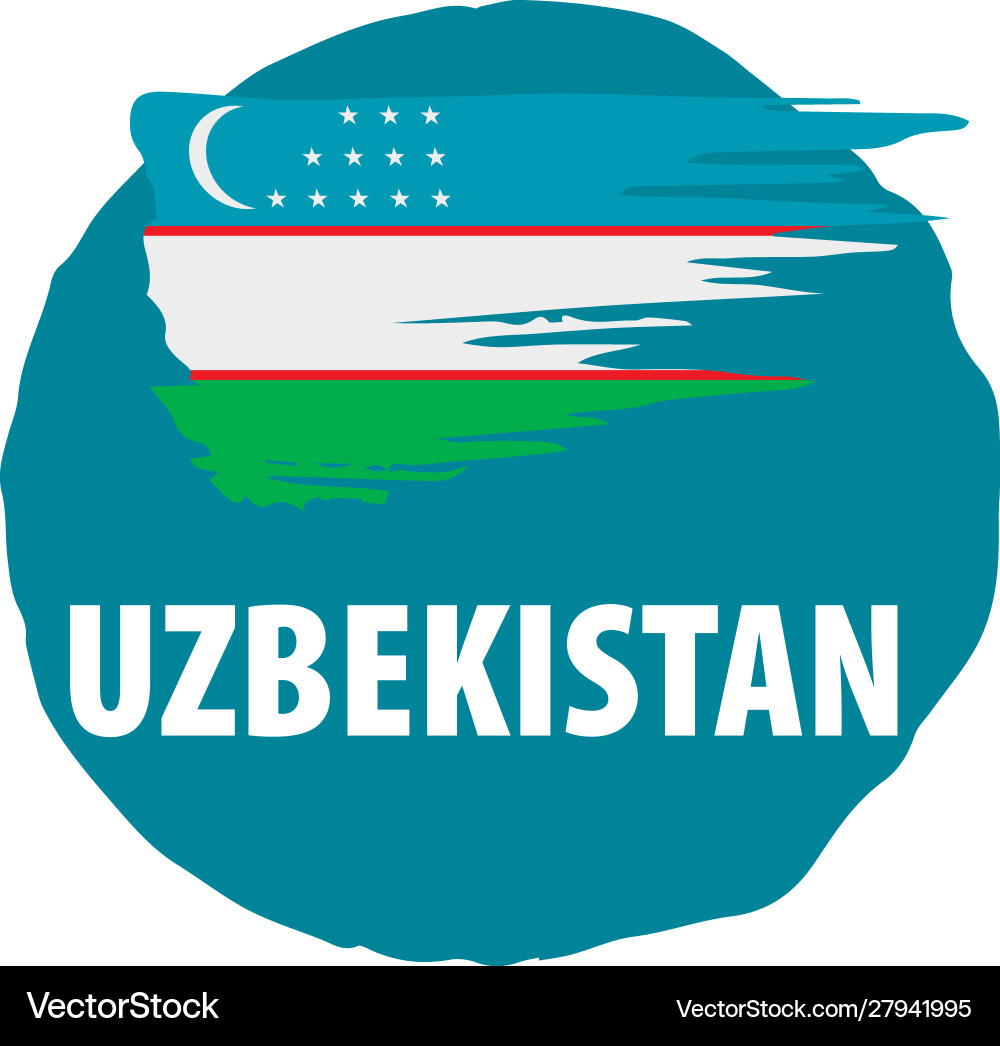 Uzbekistan flag on a white Royalty Free Vector Image