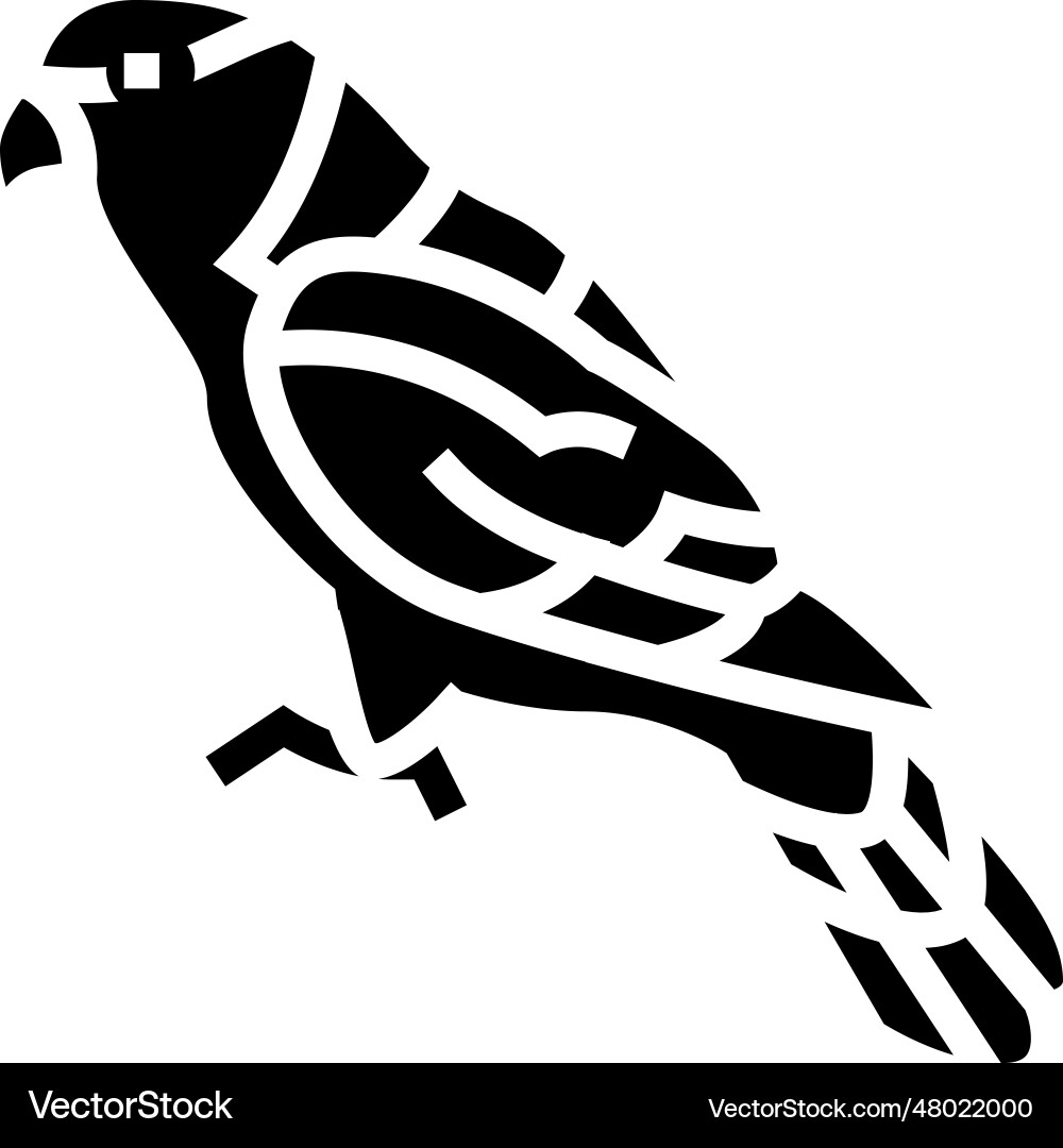 Black capped lory parrot bird glyph icon Vector Image