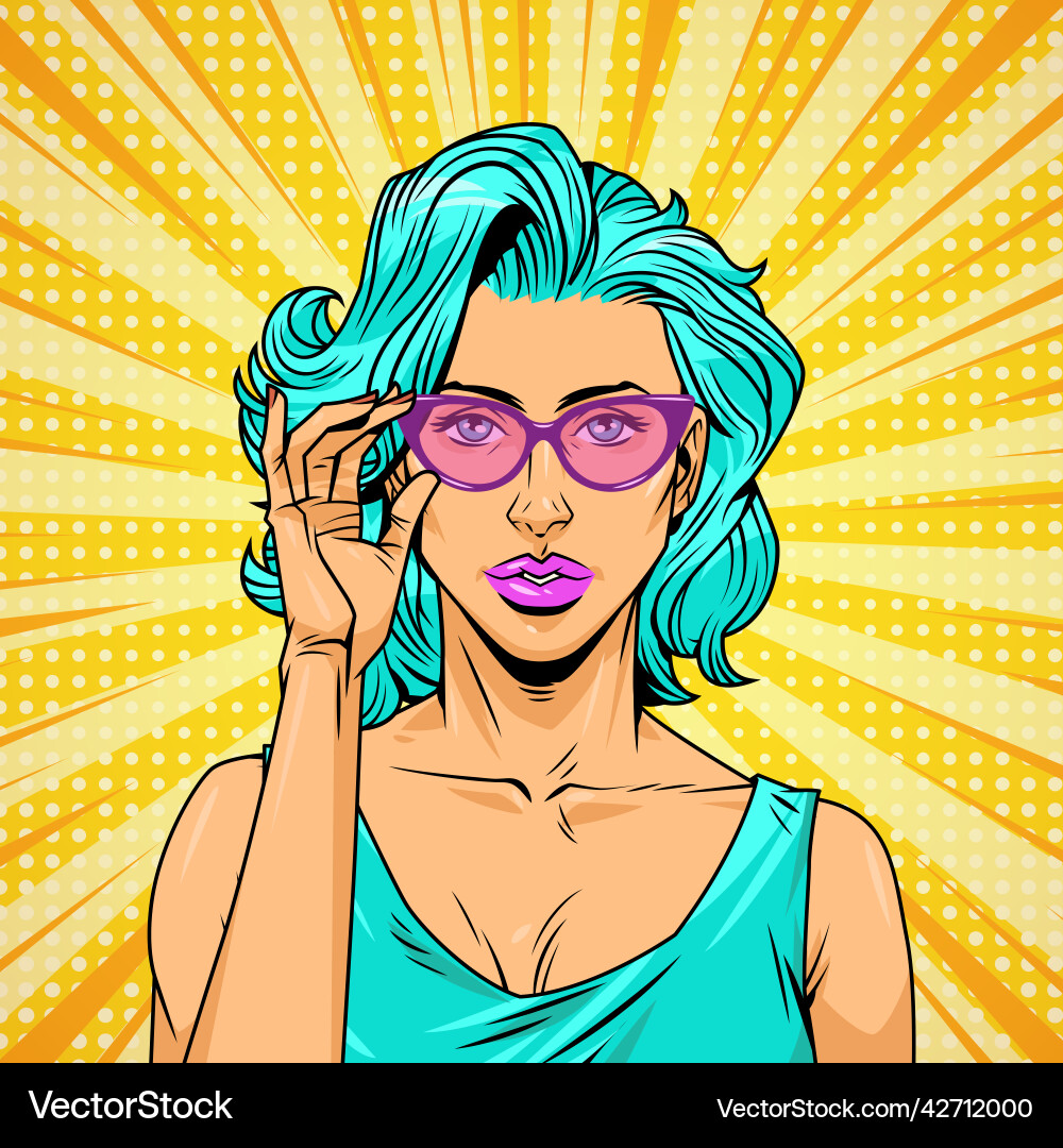 Comic attractive stylish girl Royalty Free Vector Image