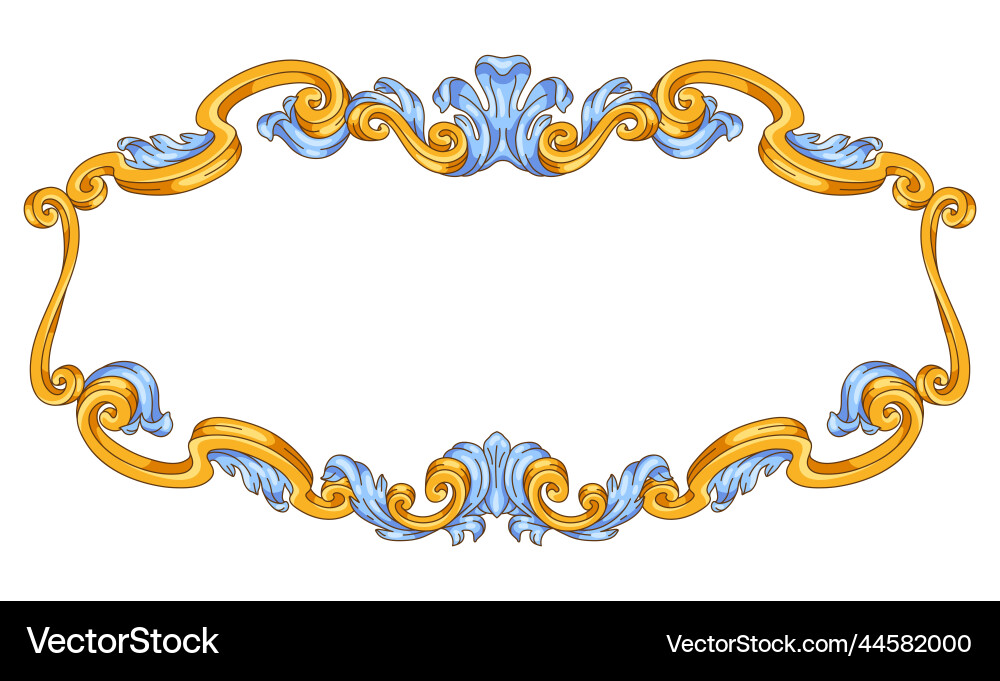 Decorative floral frame in baroque style Vector Image