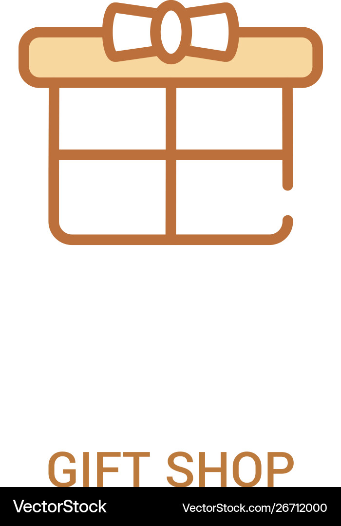 Gift shop concept 2 colored icon simple line Vector Image