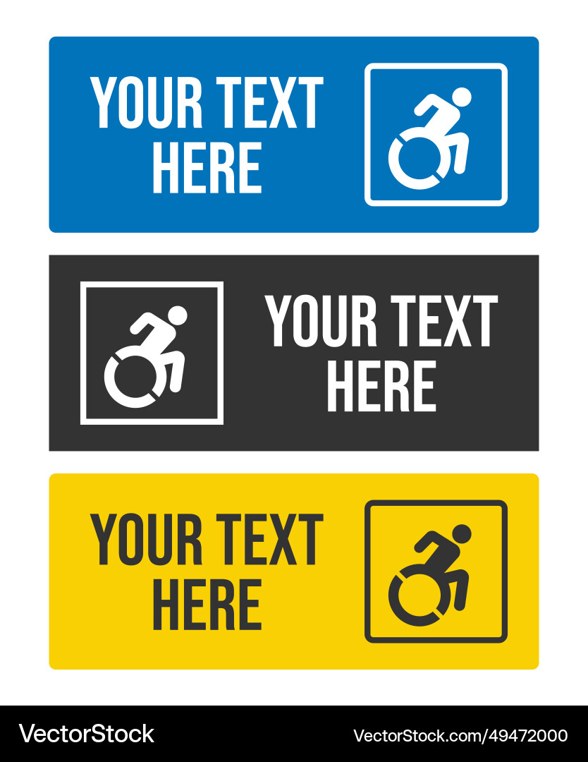 Handicap icon set disabled people on wheelchair Vector Image