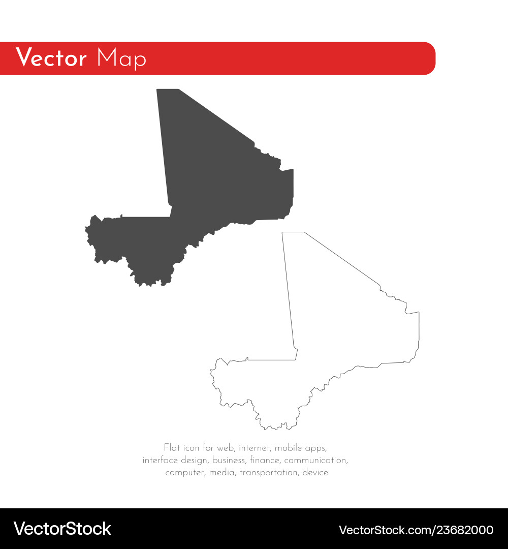 Map mali isolated black Royalty Free Vector Image