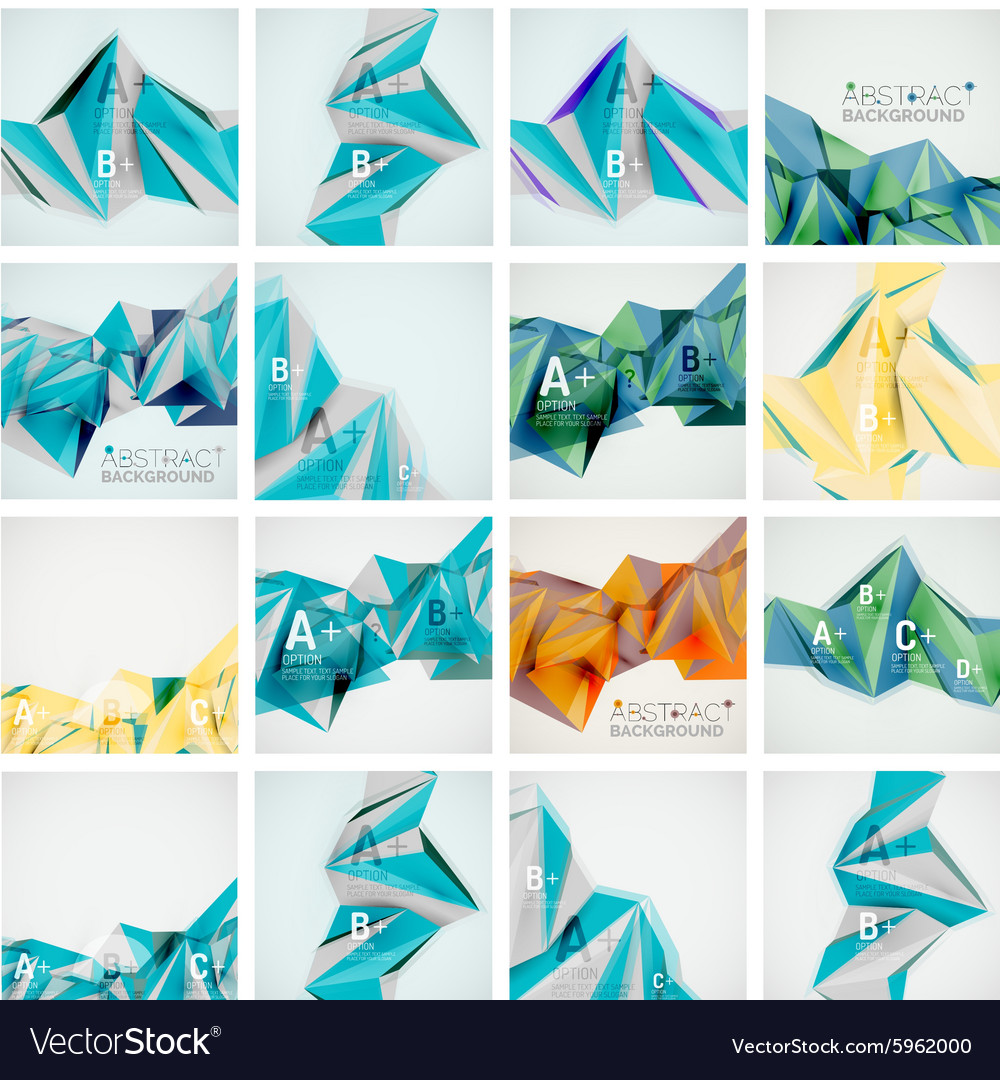 Set of triangle geometric 3d forms modern info Vector Image