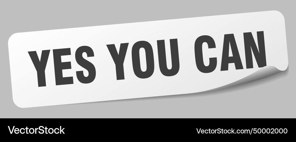 Yes you can sticker yes you can label Royalty Free Vector