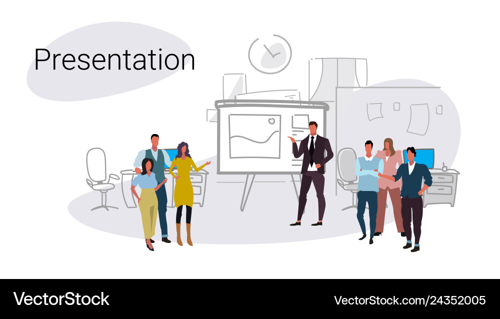Businesspeople group training conference meeting Vector Image
