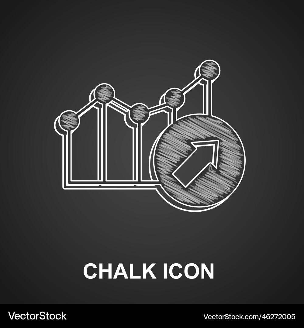 Chalk financial growth increase icon isolated on Vector Image