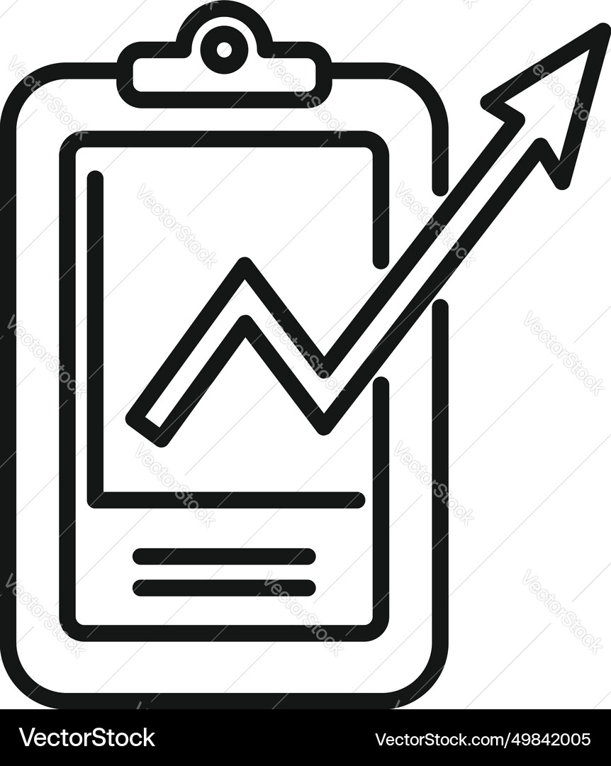 Clipboard rise up icon outline realization Vector Image