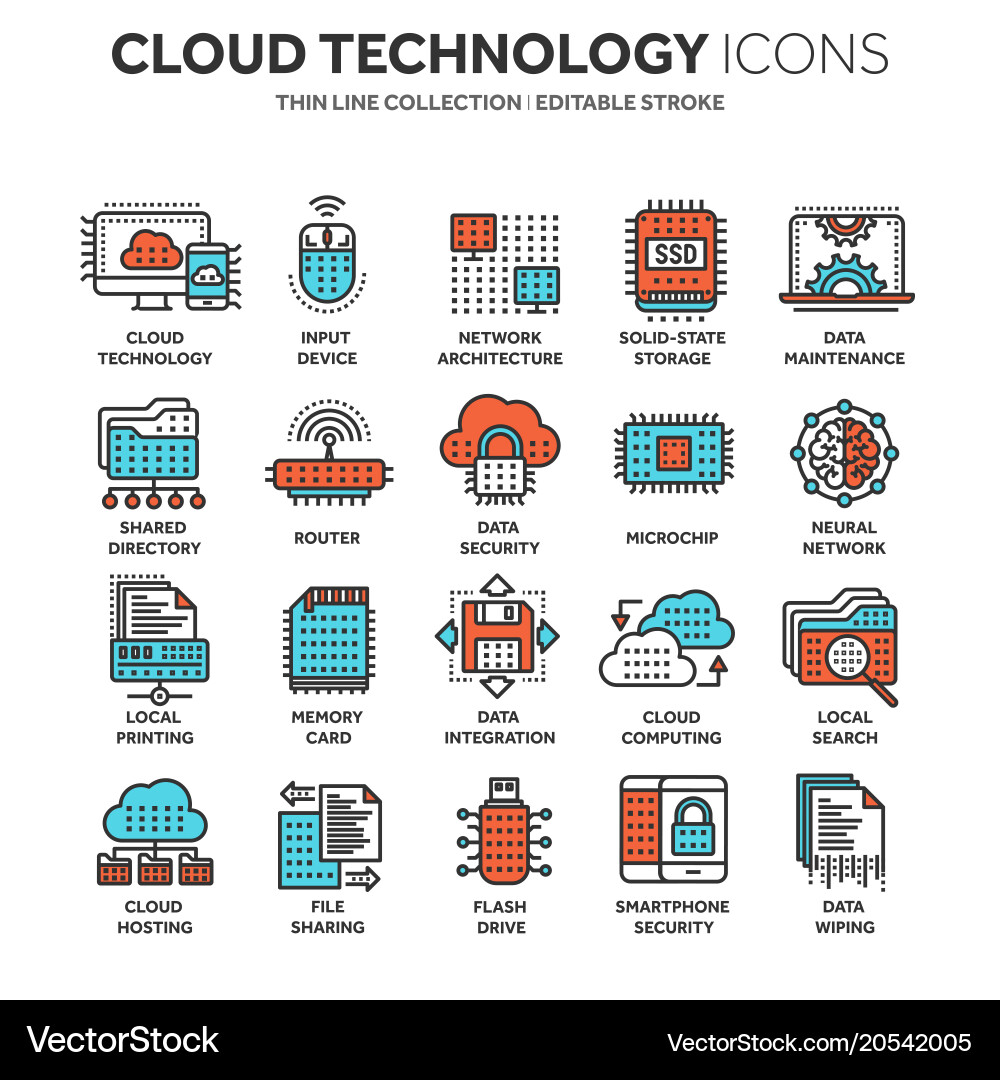 Cloud computing internet technology online Vector Image