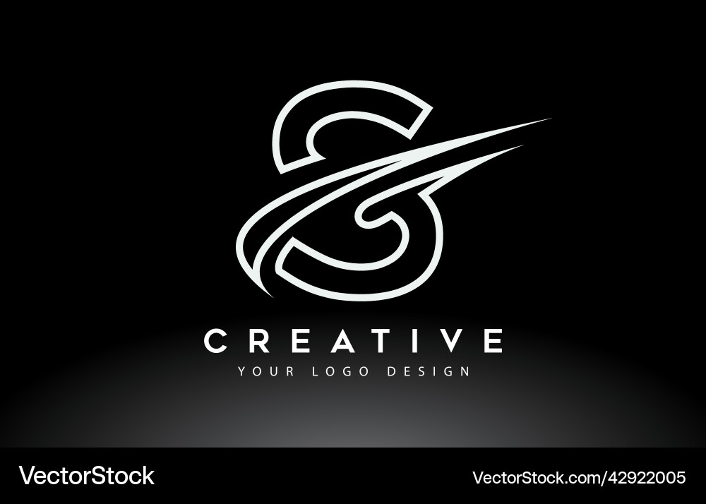 Creative s letter logo design with swoosh icon Vector Image