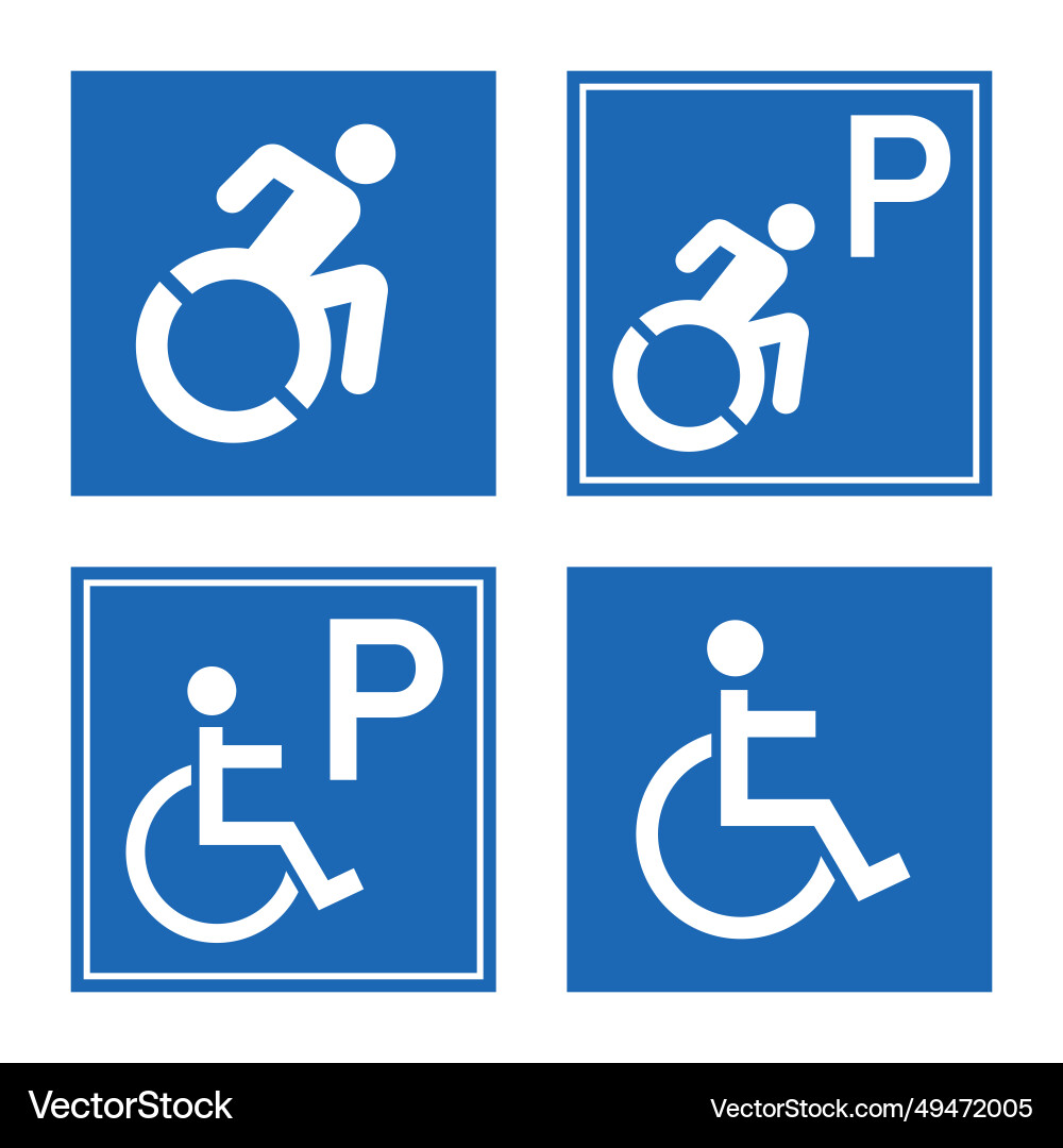 Disabled parking signs with handicapped symbol Vector Image
