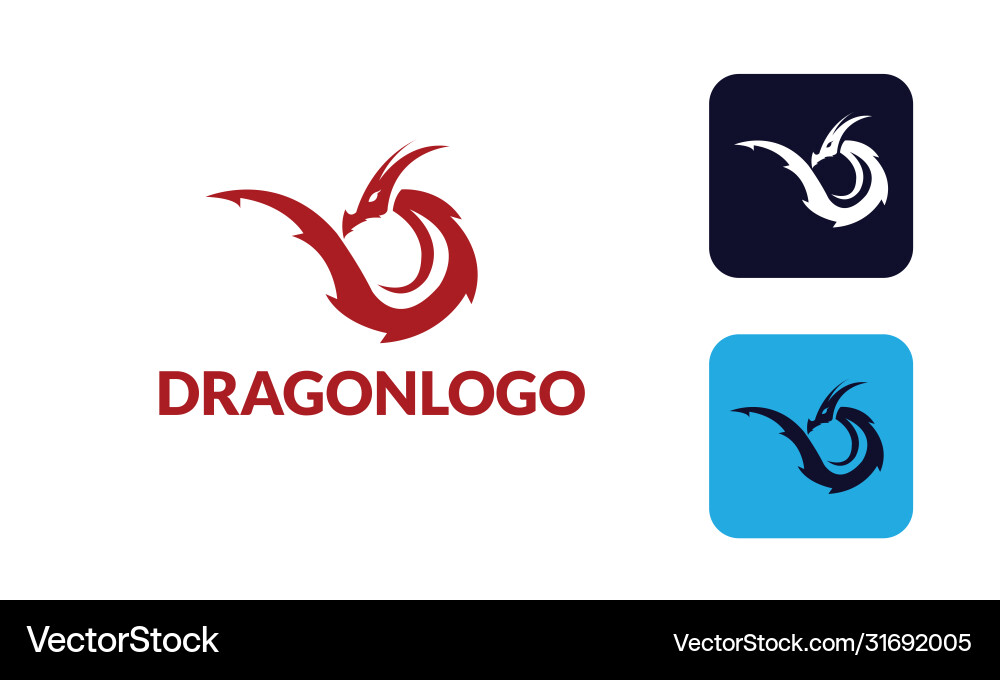 Dragon logo with hed can for company Royalty Free Vector