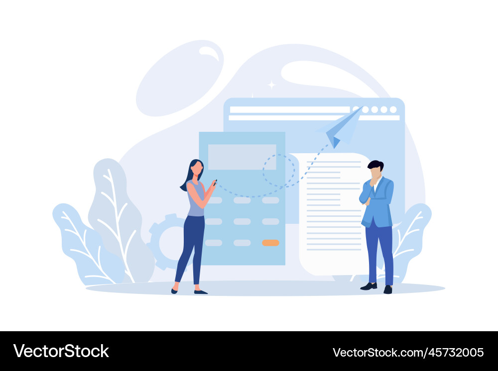 Financial management characters paying credit Vector Image