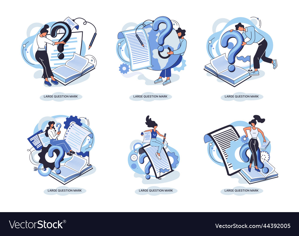 Ladge question mark problem and solution concept Vector Image