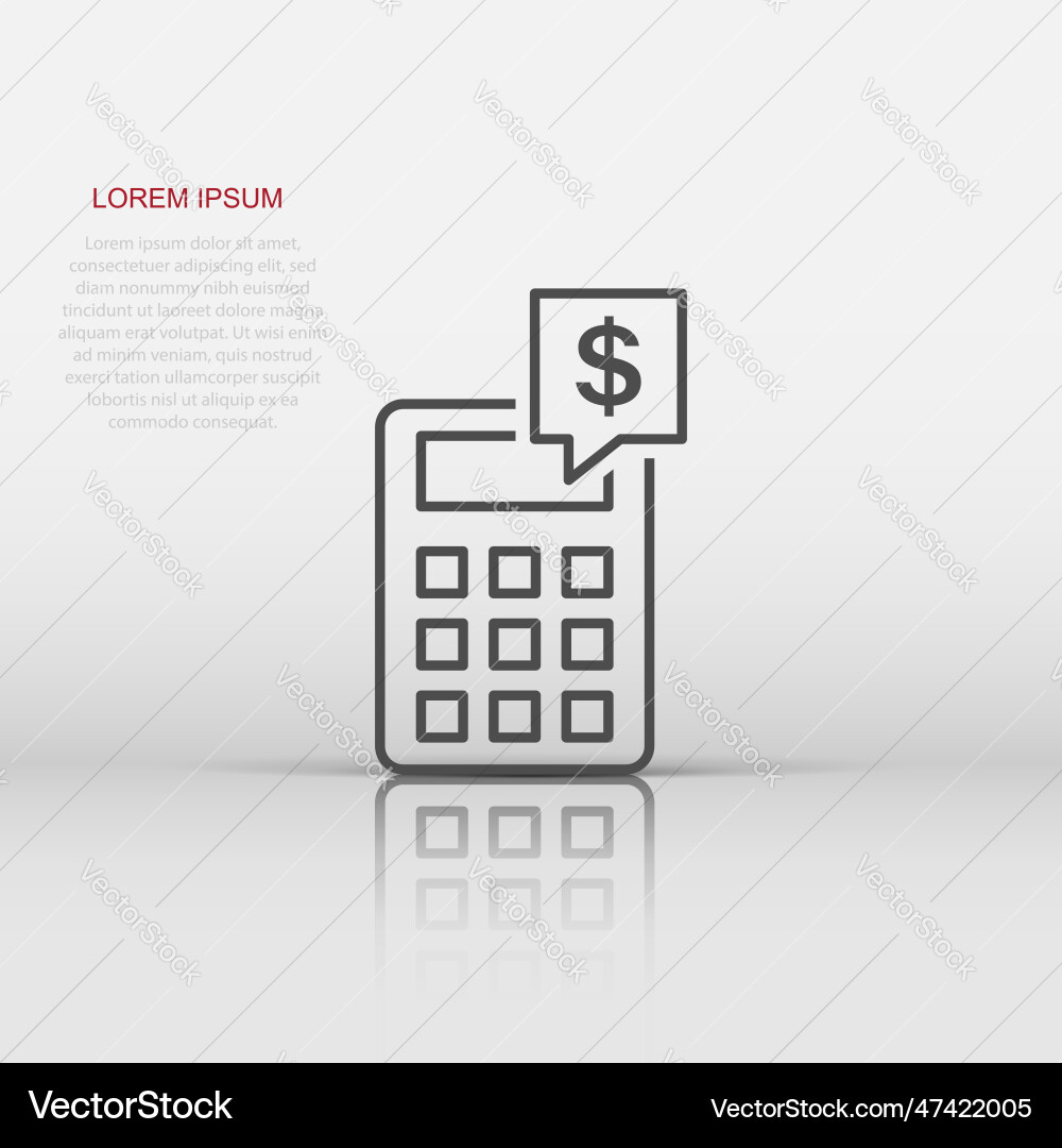 Money calculation icon in flat style budget Vector Image