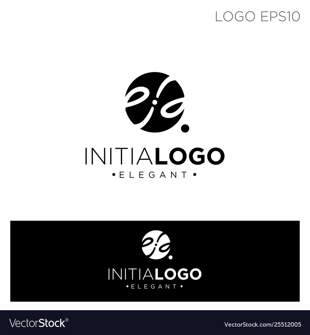 Monogram initial e logo template black color Vector Image