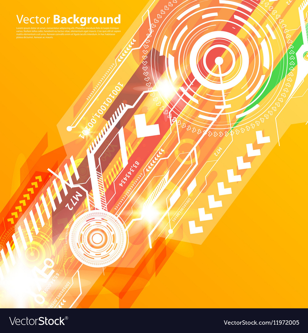 Orange techno background Royalty Free Vector Image