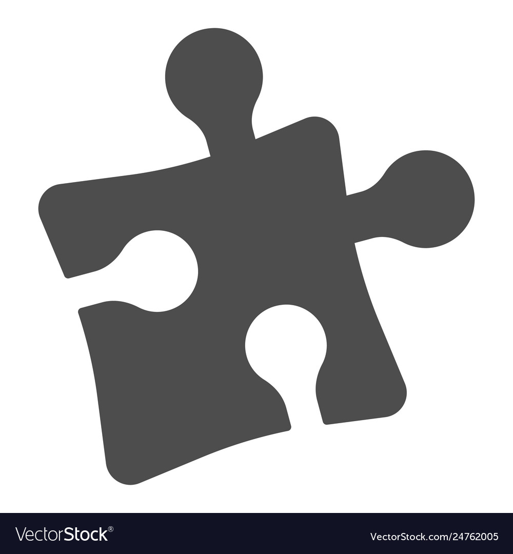 Puzzle solid icon jigsaw Royalty Free Vector Image