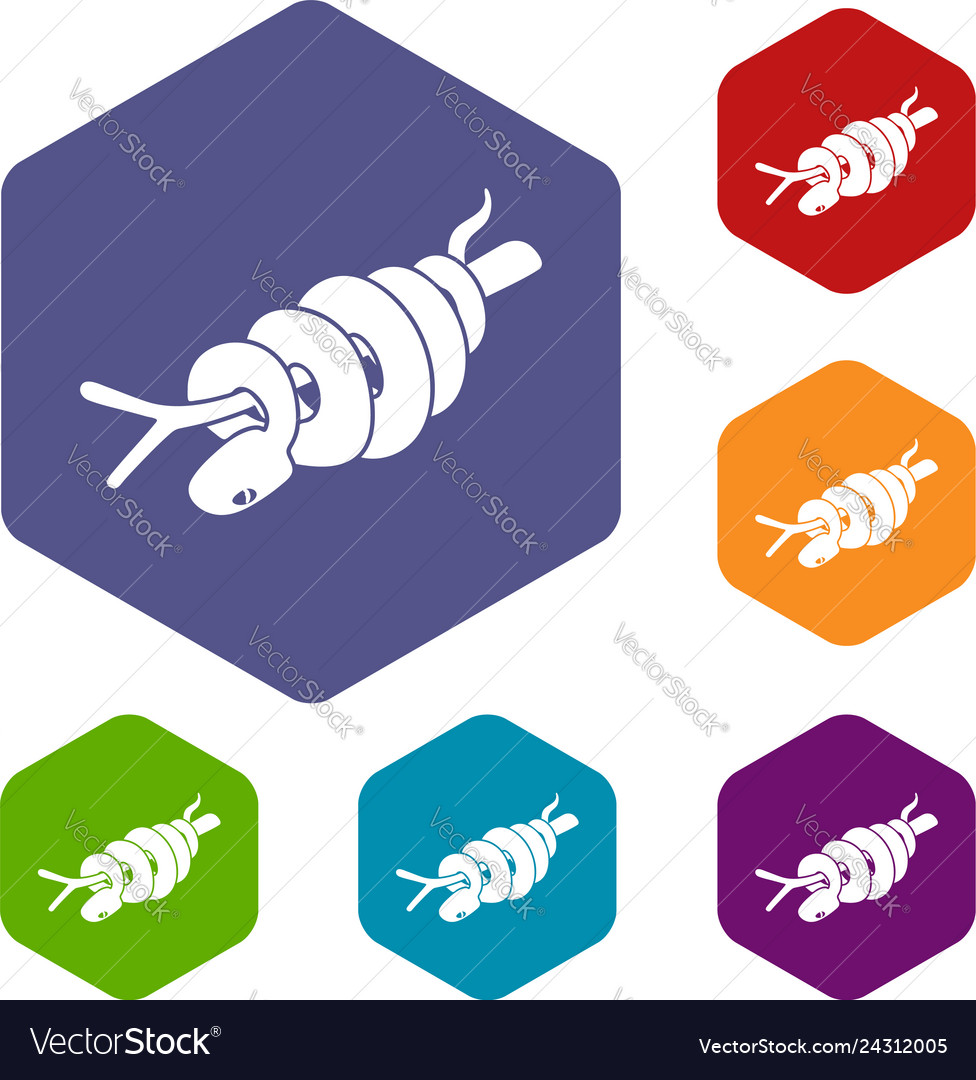 Ratsnake icons hexahedron Royalty Free Vector Image