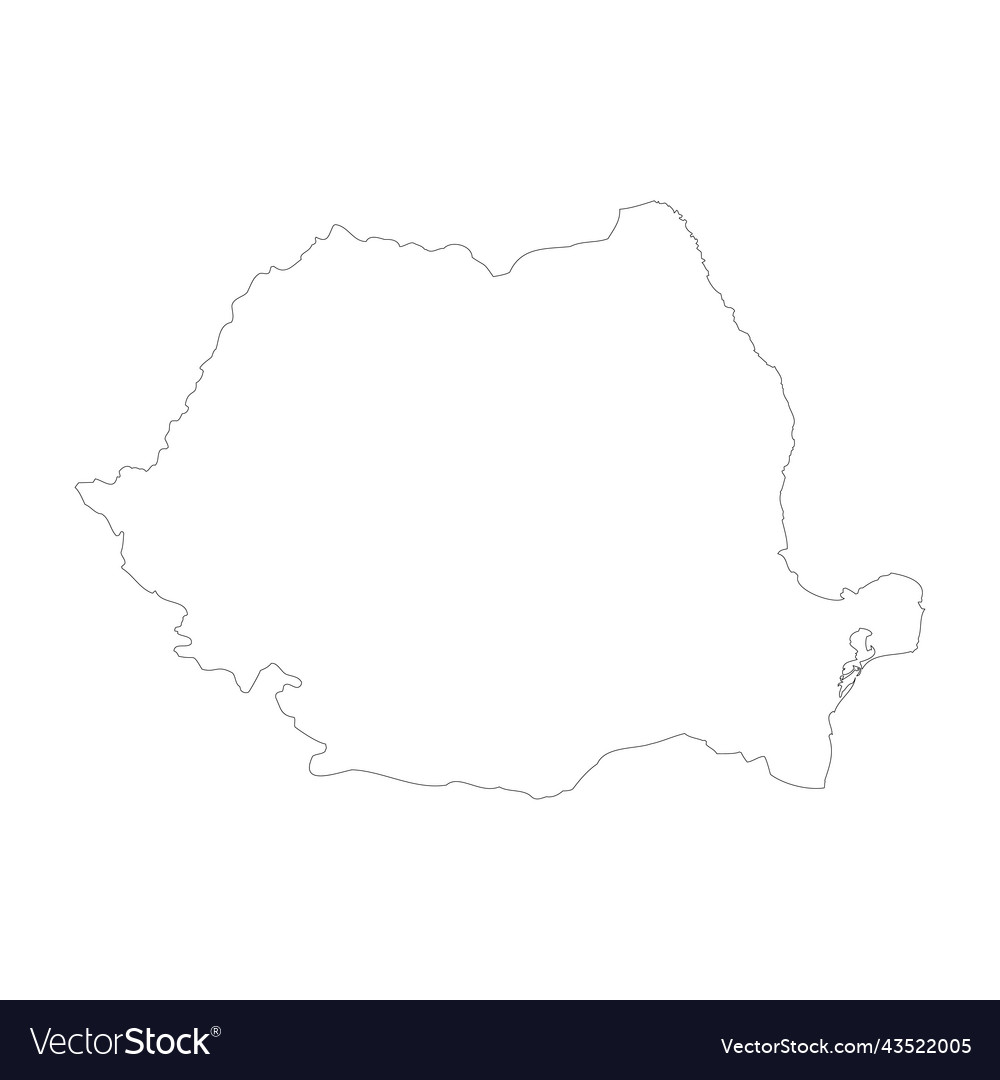 Romania country map outline Royalty Free Vector Image