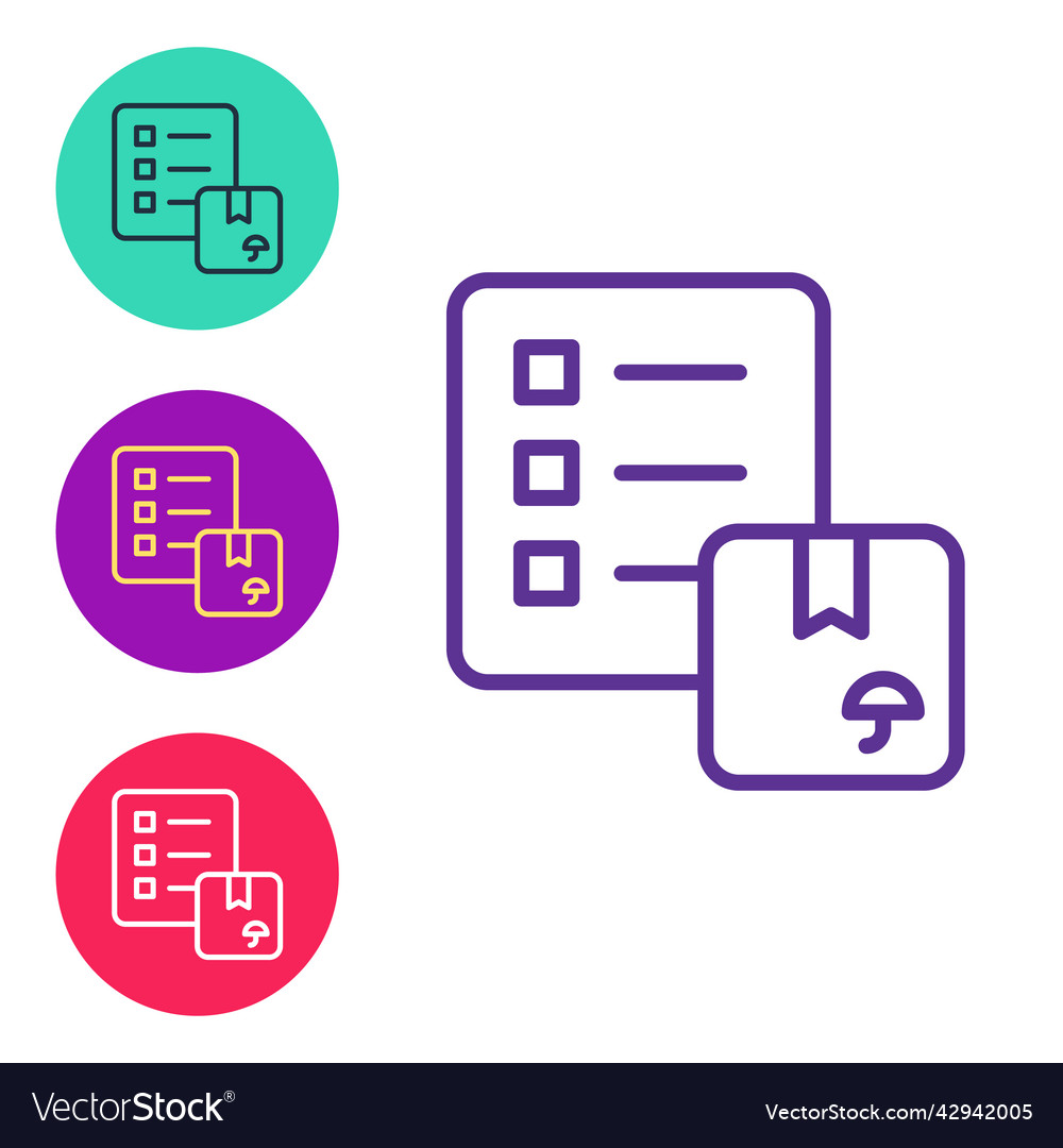 Set line verification of delivery list clipboard Vector Image