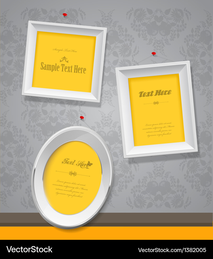 Set of empty picture frames for your own Vector Image