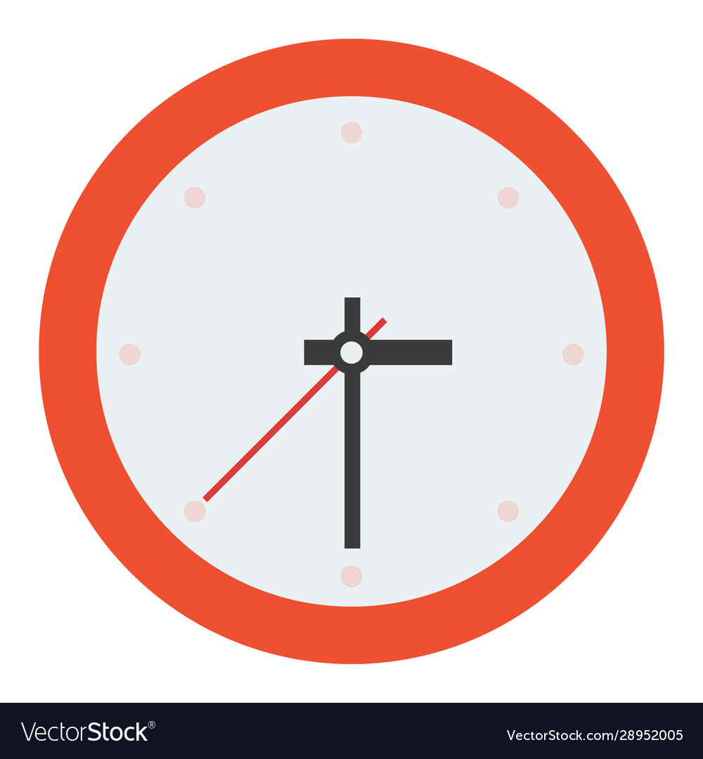 Wall clock without dial flat isolated Royalty Free Vector
