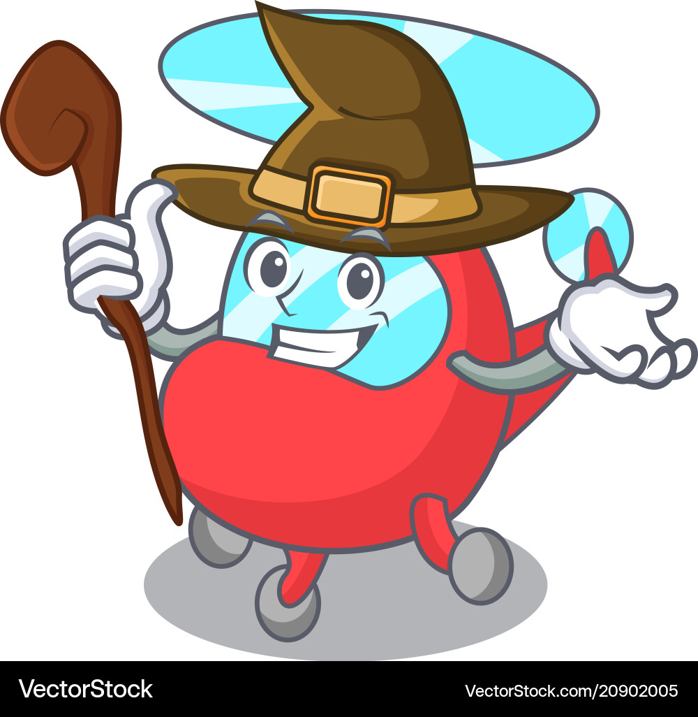Witch helicopter mascot cartoon style Royalty Free Vector