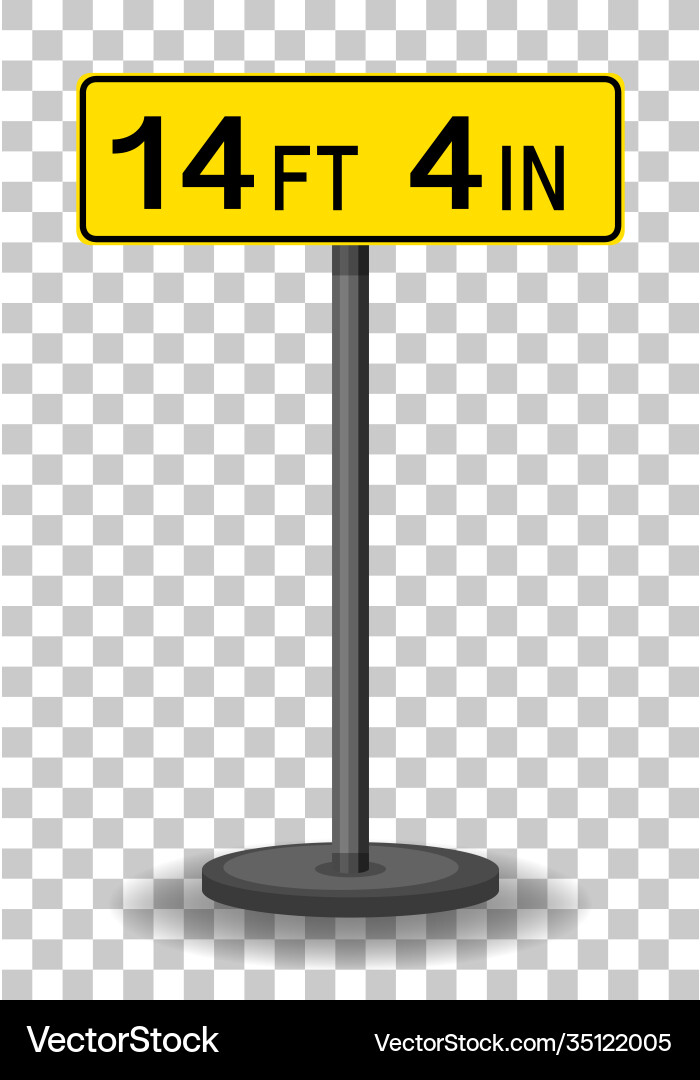 Yellow traffic warning sign on transparent Vector Image