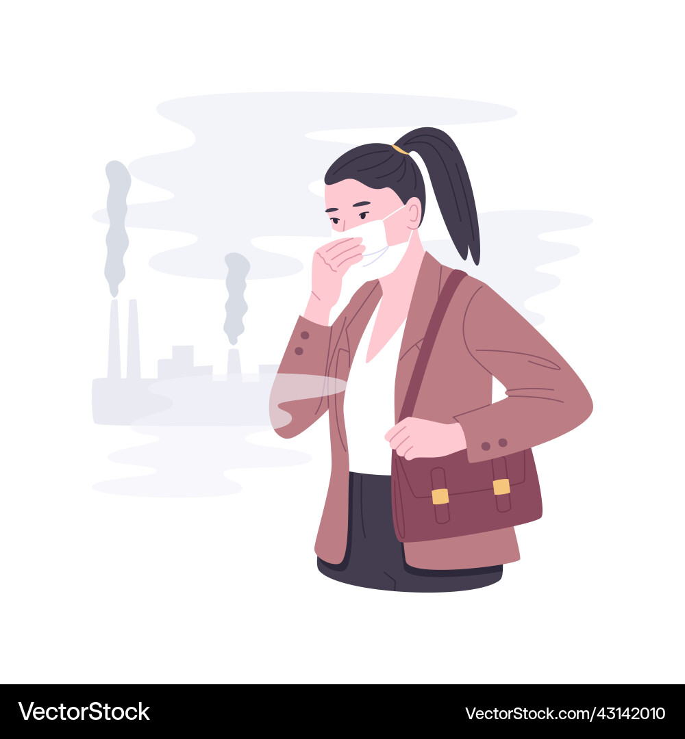 Bad air quality isolated cartoon Royalty Free Vector Image