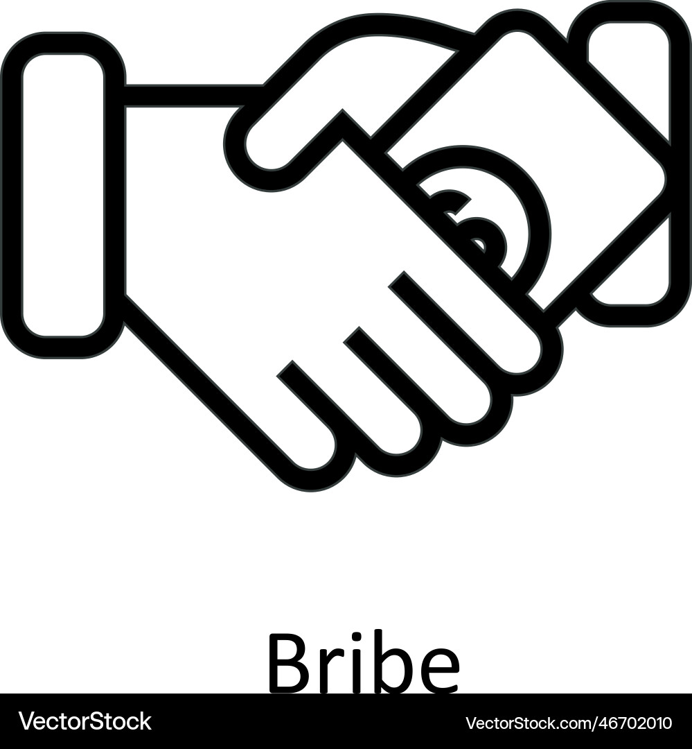 Bribe outline icons simple stock Royalty Free Vector Image