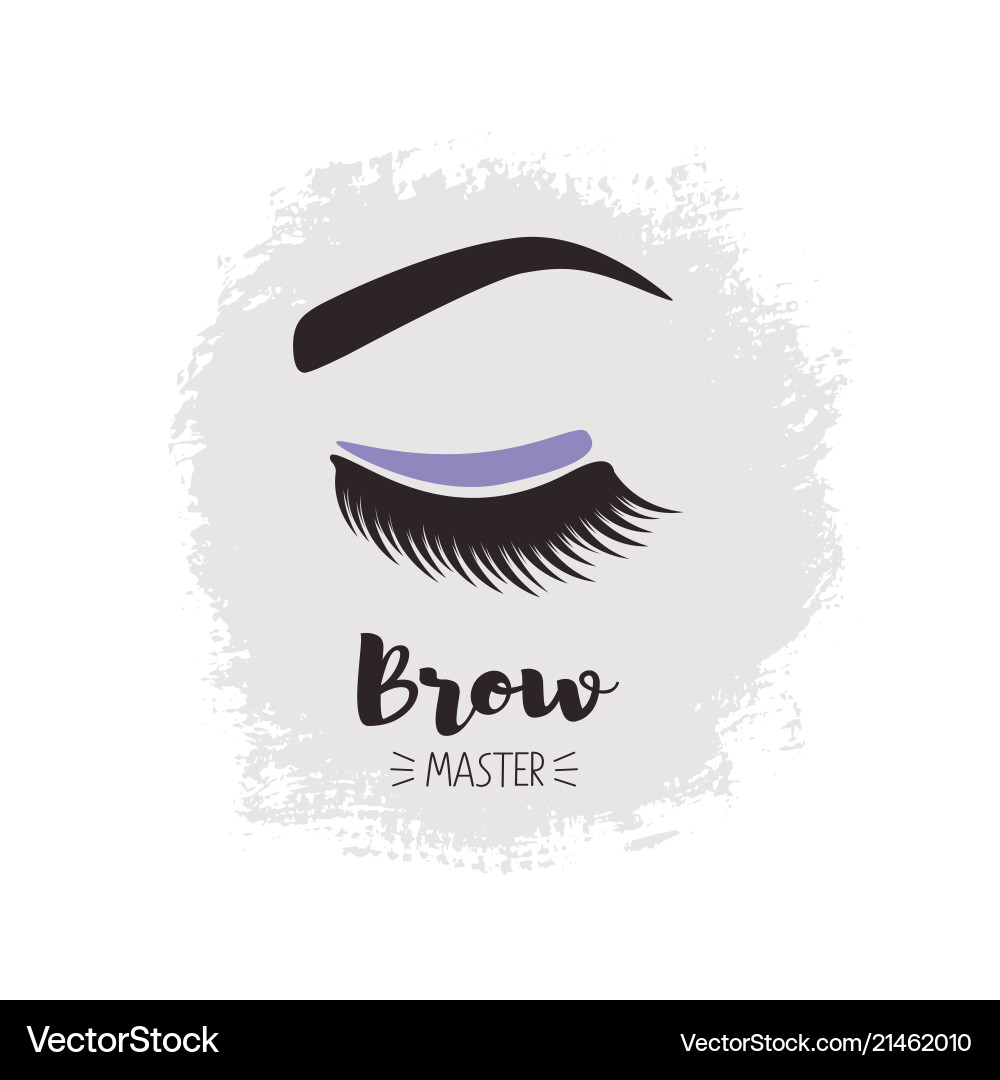 Brows and lashes lettering for beauty salon lash Vector Image