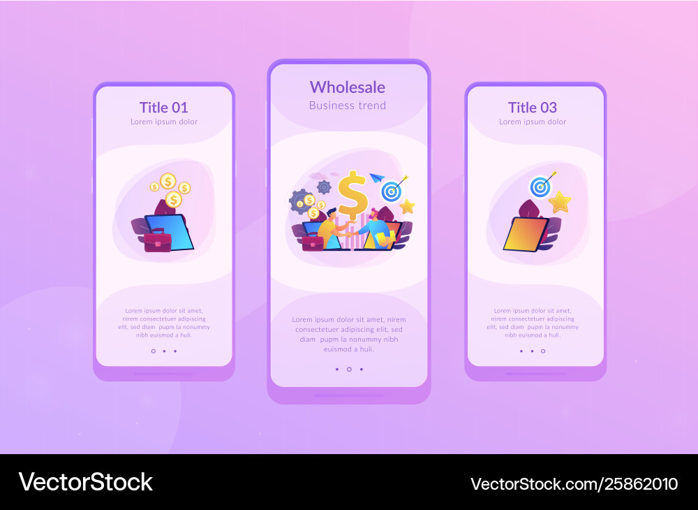 Business-to-business sales app interface template Vector Image