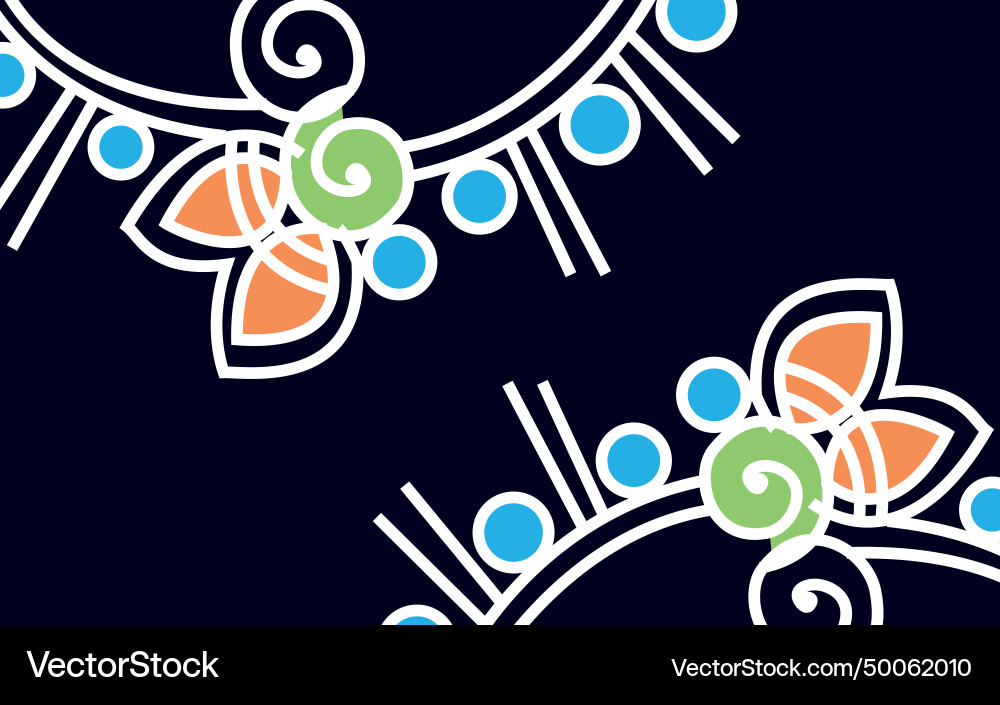 Color abstract alpona flower design Royalty Free Vector