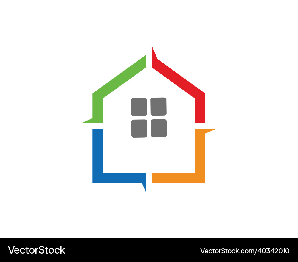 Color house logo template design emblem Royalty Free Vector