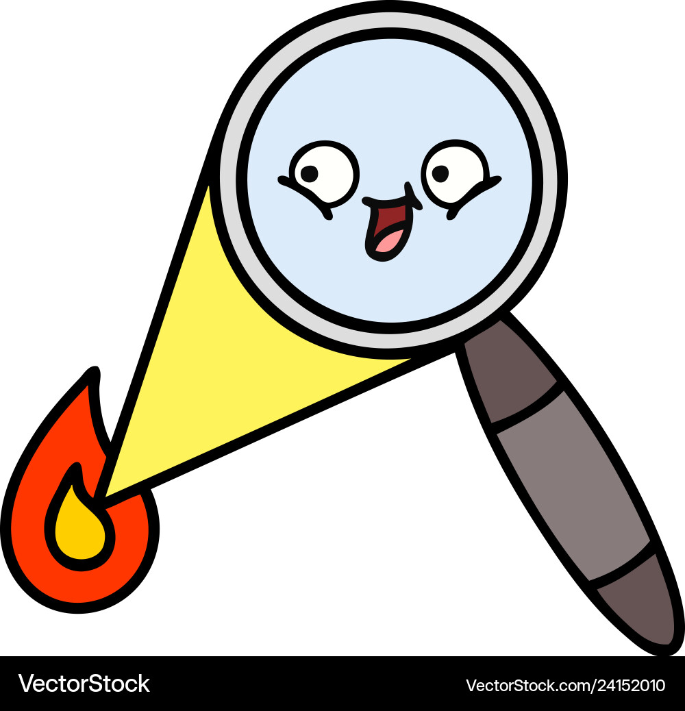 Cute cartoon magnifying glass Royalty Free Vector Image