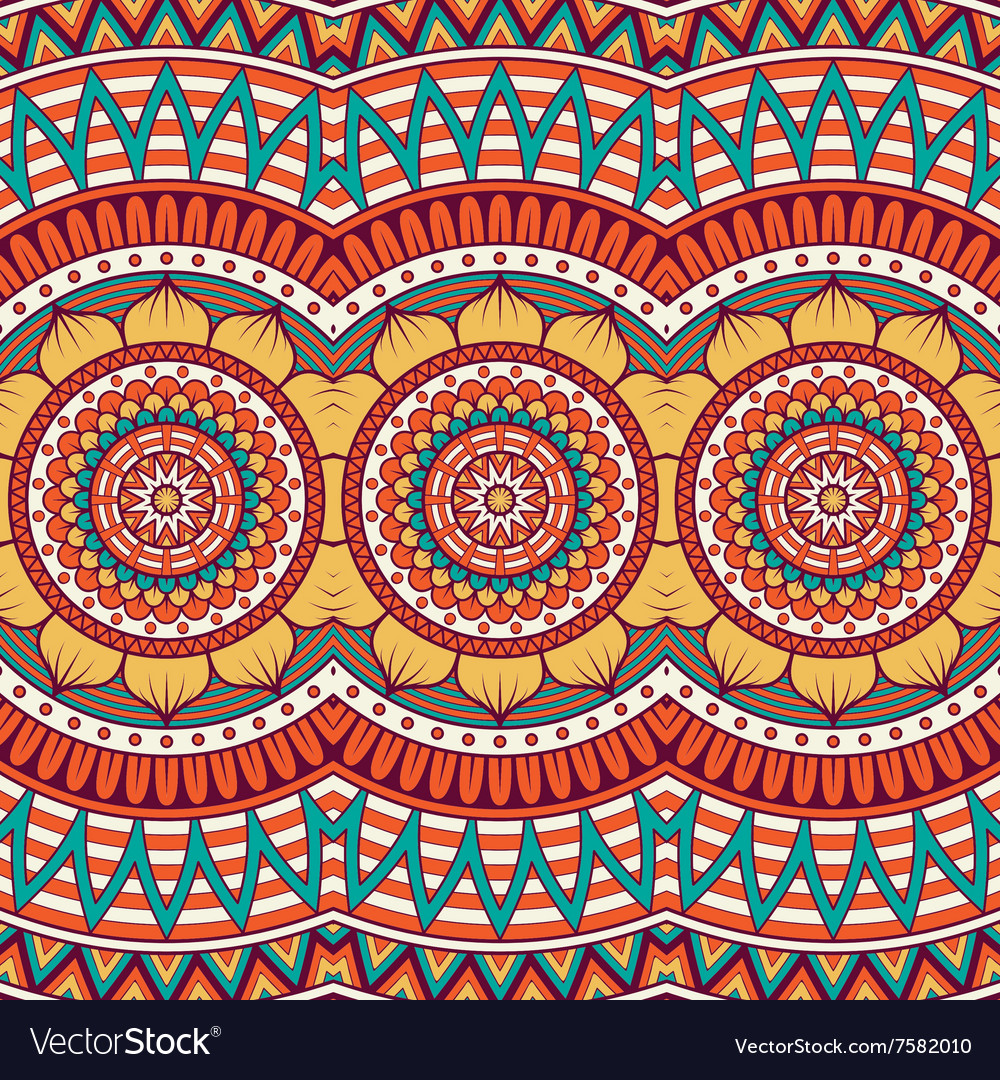 Ethnic floral seamless pattern Royalty Free Vector Image
