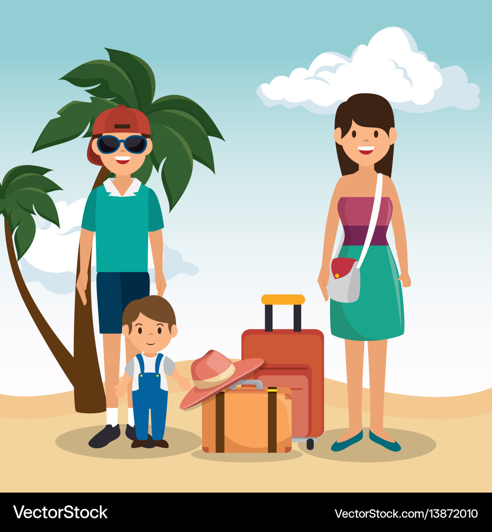 Family vacations avatars icon Royalty Free Vector Image
