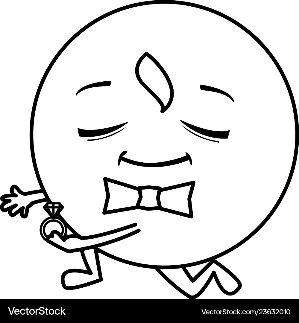 Gentleman emoticon with bowtie and engagement ring