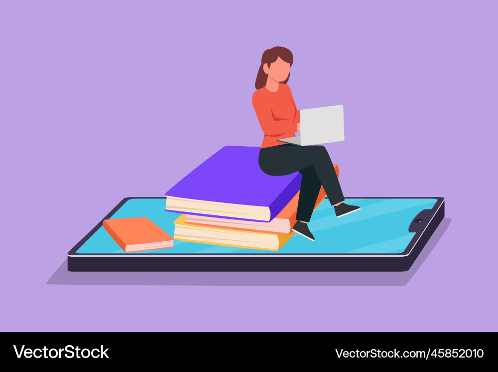 Graphic flat design drawing beauty smart female Vector Image