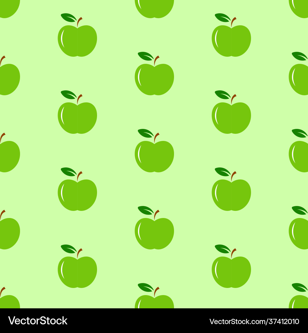 Green apples pattern on background Royalty Free Vector Image
