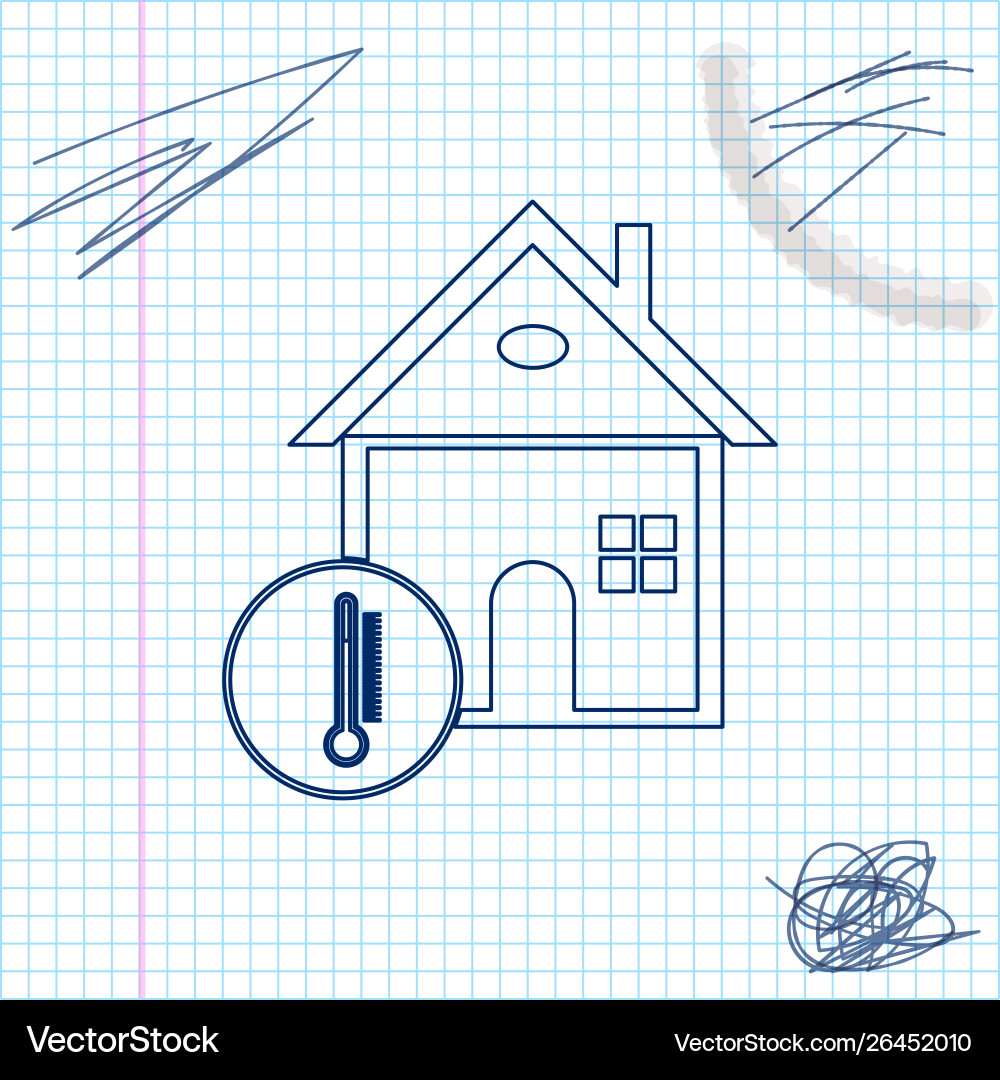 House temperature line sketch icon isolated on Vector Image