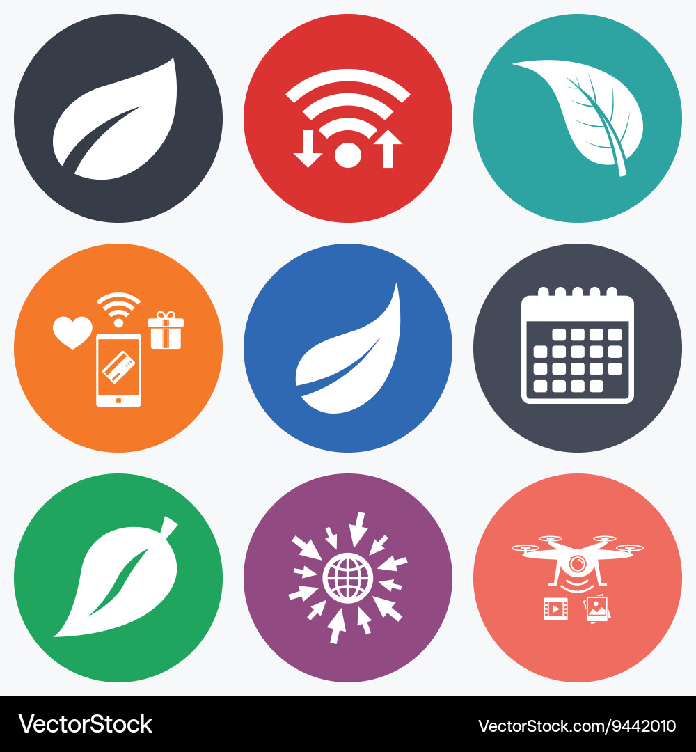 Leaf icon fresh natural product symbols Royalty Free Vector